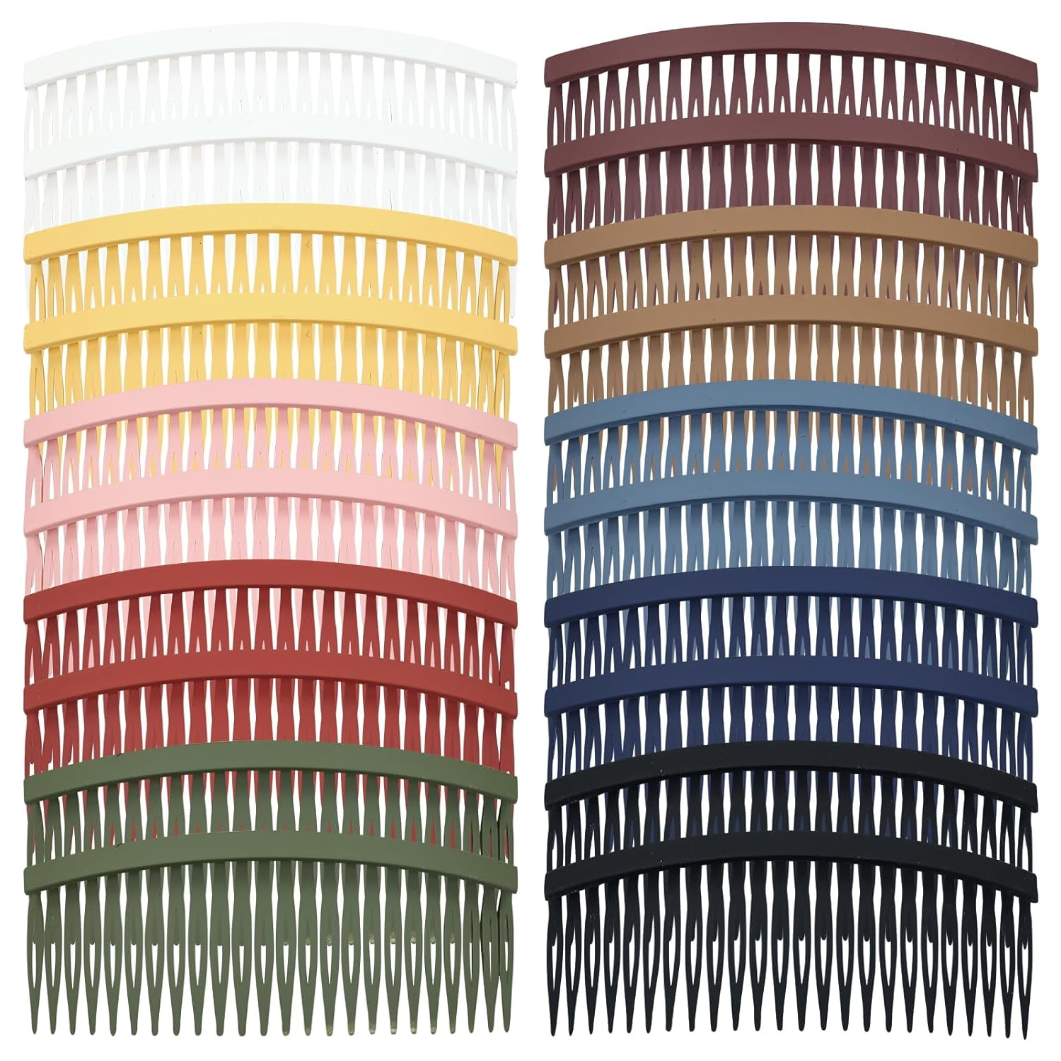 20 Pack 24 Teeth Colorful Large Plastic Side Hair Combs Long Teeth ...