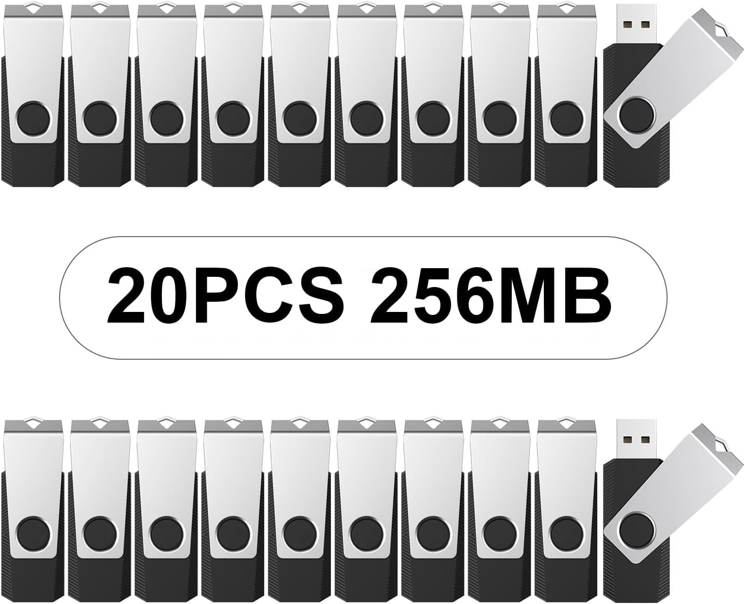 20 Pack 256MB USB 2.0 Flash Drives Memory Stick Swivel Bulk USB Thumb ...
