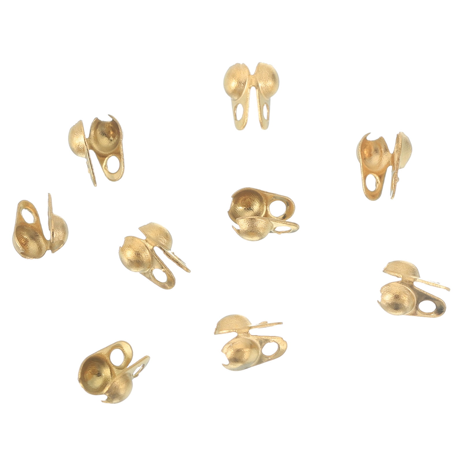 20 Pack 2mm Cord Ends Open, Clamshell End Caps, Bead Tips Knot Covers ...