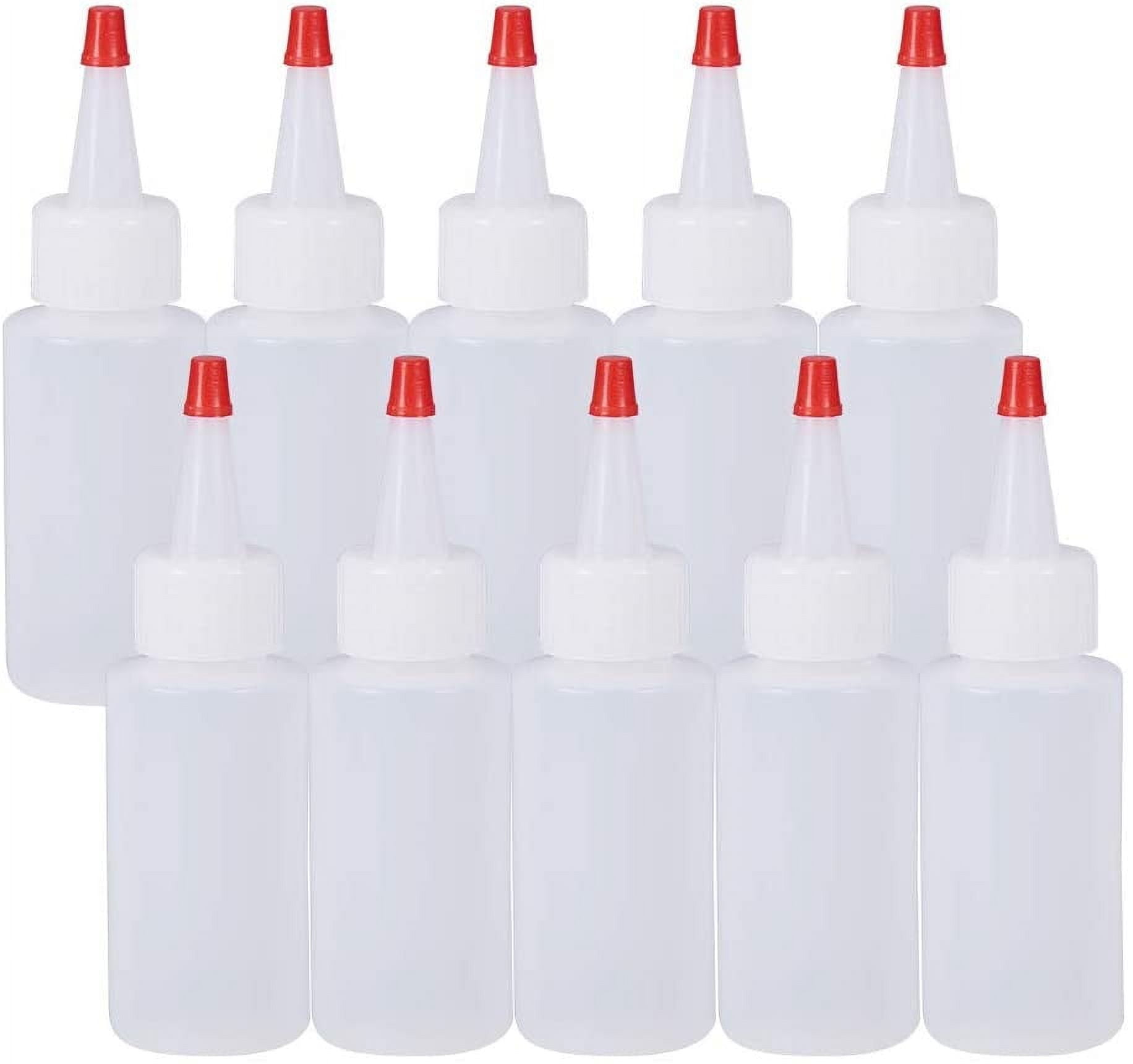 20 Pack 2oz Plastic Squeeze Dispensing Bottles with Red Tip Caps - Good ...