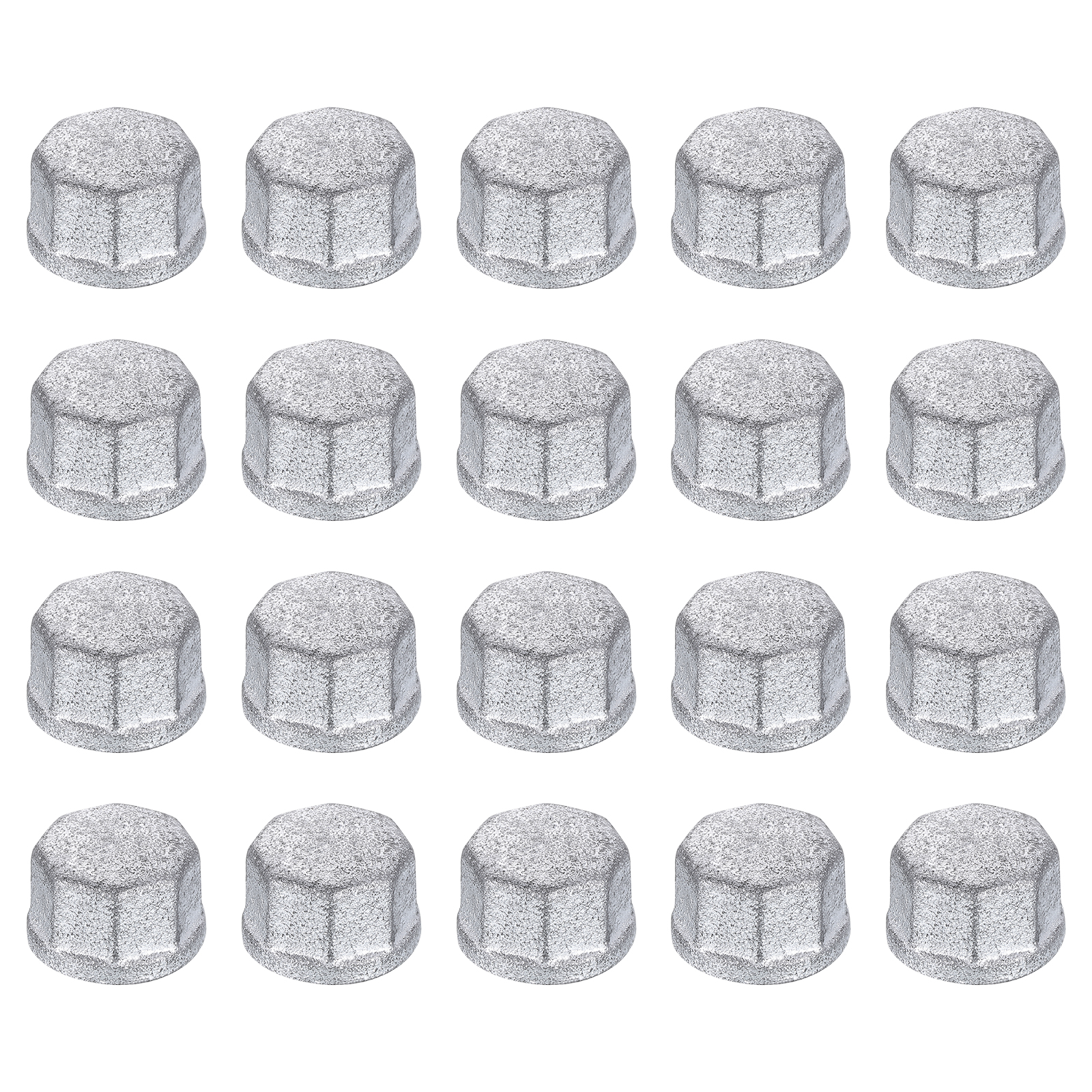 20 Pack 3/4" Octagon Head Steel Threaded Pipe Fitting Caps, Silver ...