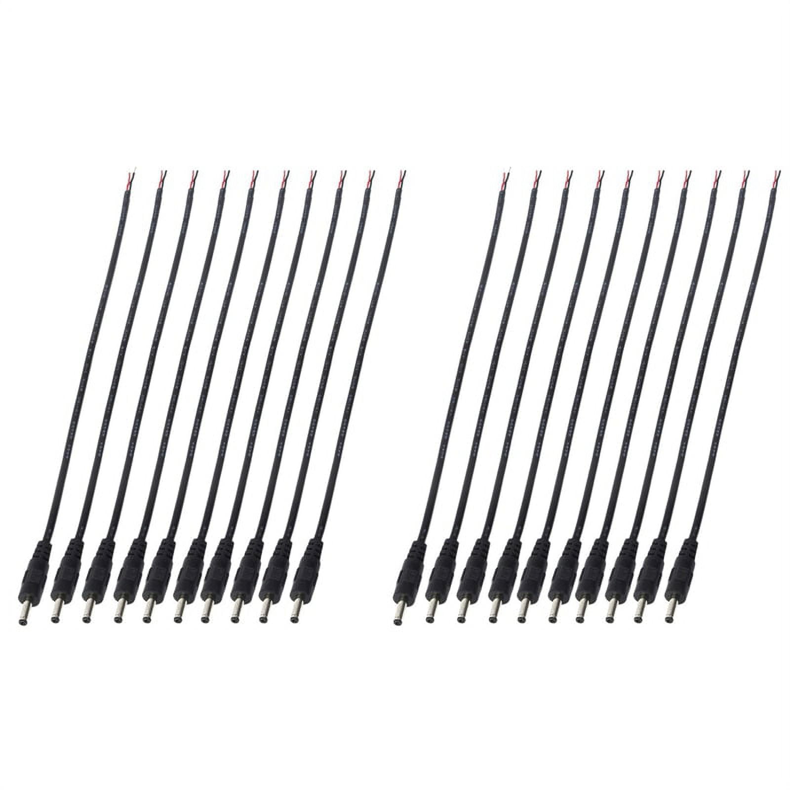 20 Pack 3.5mm x 1.35mm DC Power Male Plug Jack to Bare Wire Open End ...