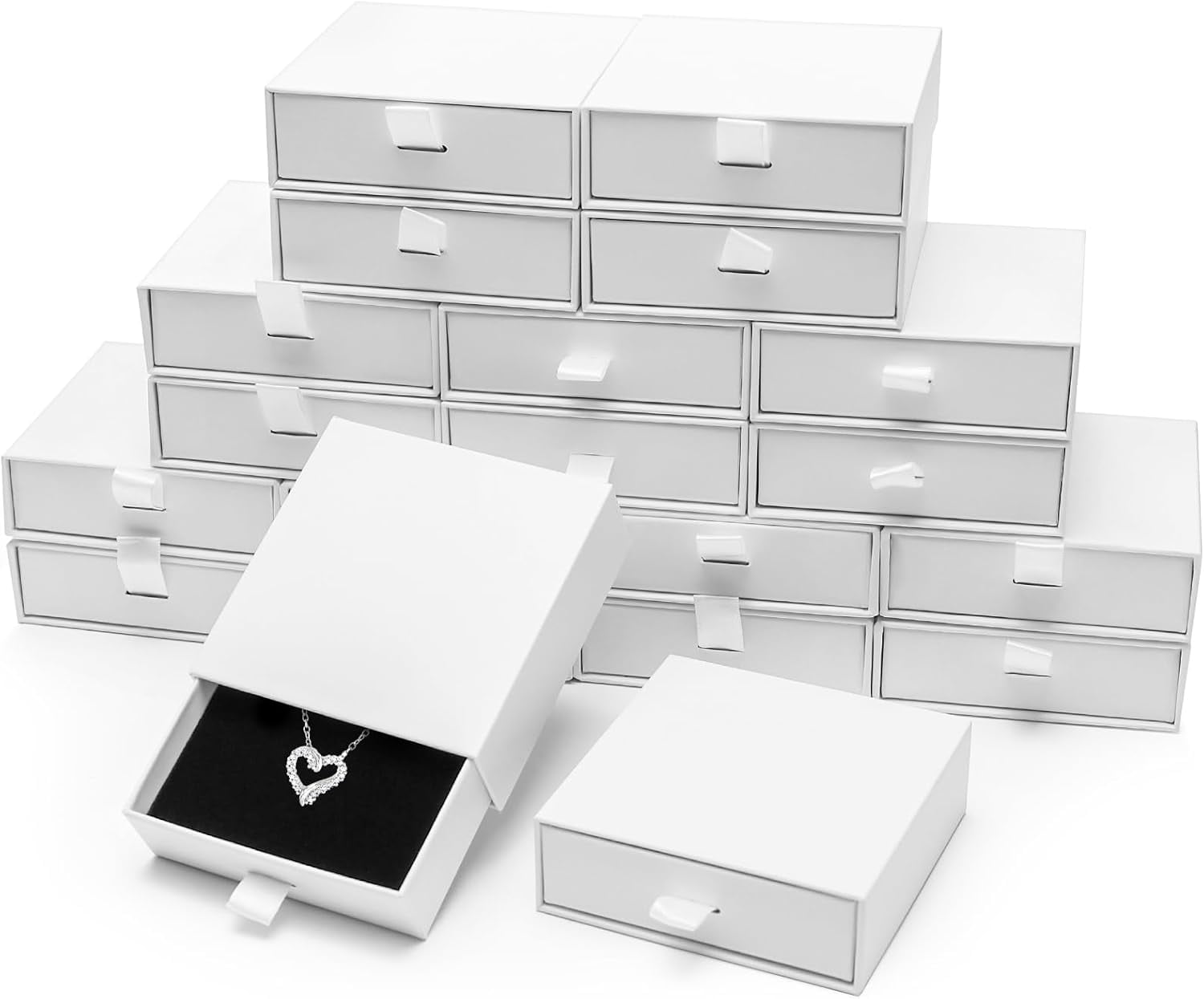 20 Pack 3.5x3.5x1 Inch Small Jewelry Gift Boxes, Cardboard Necklace ...