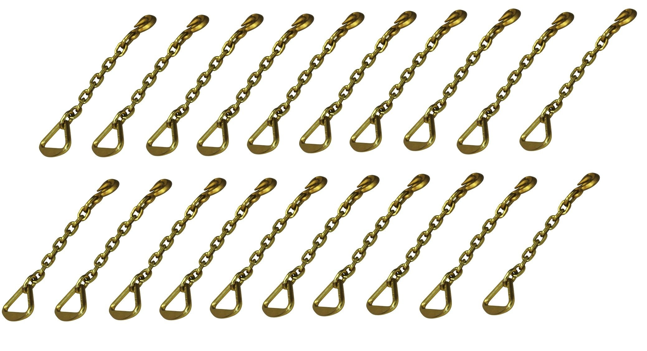 (20 Pack) 3/8" Grab Hook w/ 18" Chain Anchor 4" Delta Ring Tow Wrecker ...