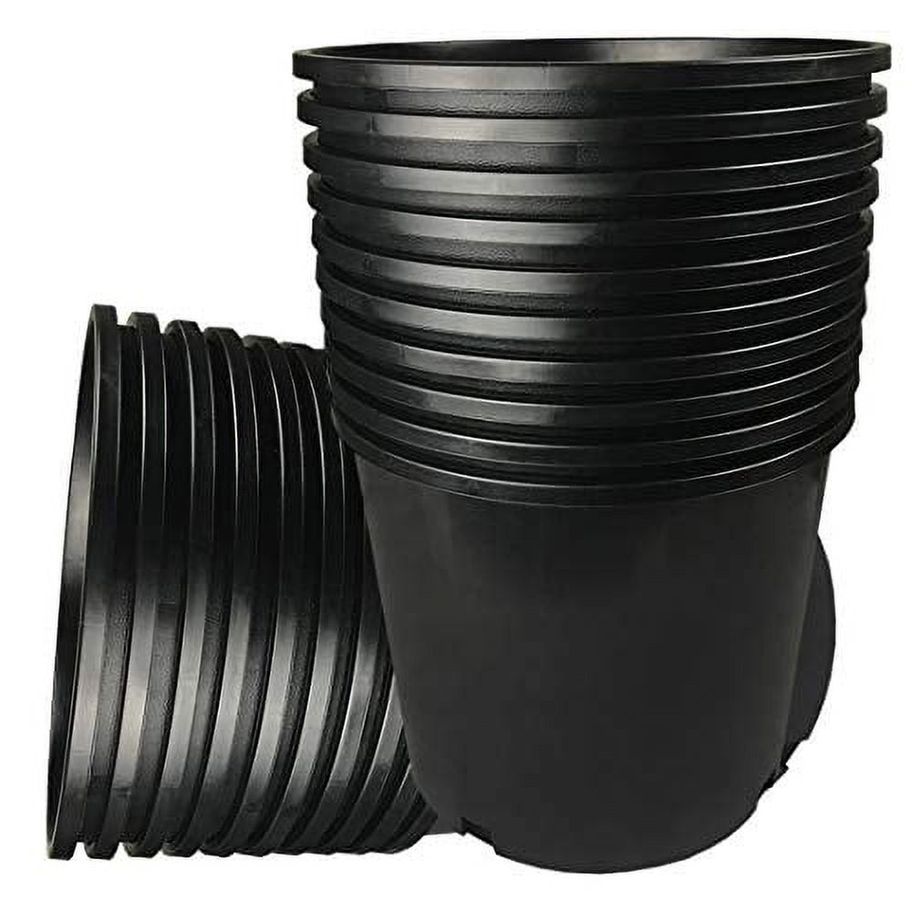 20-Pack 3 Gallon Premium Black Plastic Nursery Plant Container Garden ...