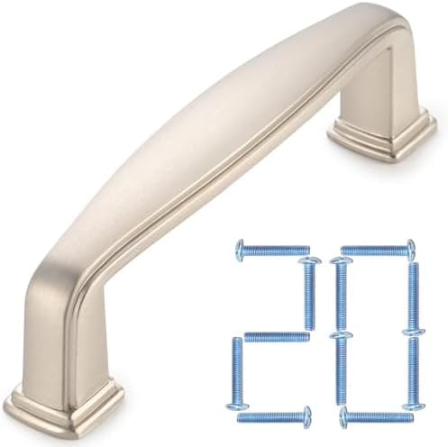 20 Pack 3 Inch Brushed Nickel Kitchen Cabinet Pulls Satin Silver ...
