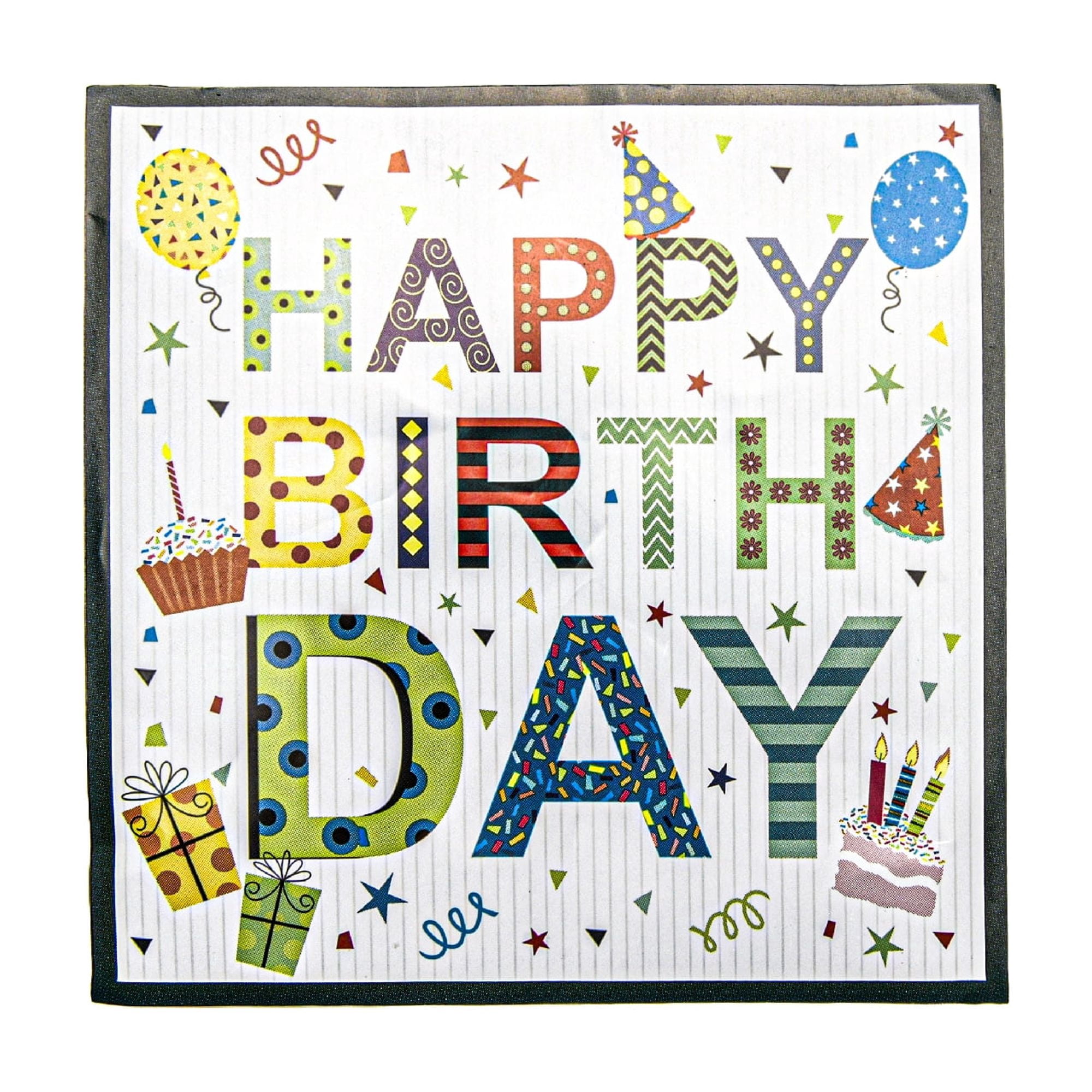 20-Pack 3-Ply Happy Birthday Party Luncheon Napkins - Set of 6 ...