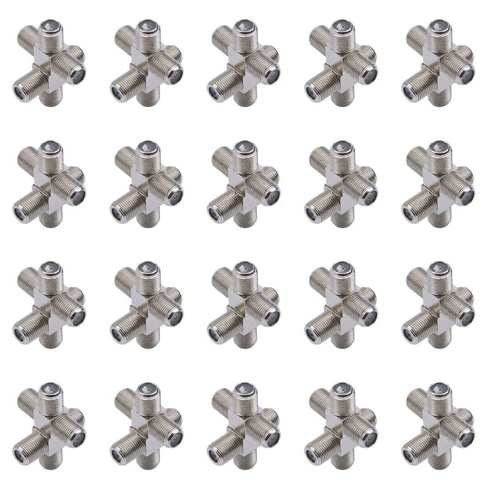 20-Pack 3-Way F-Type Coax Cable Splitter Combiner Female to 3 Female ...