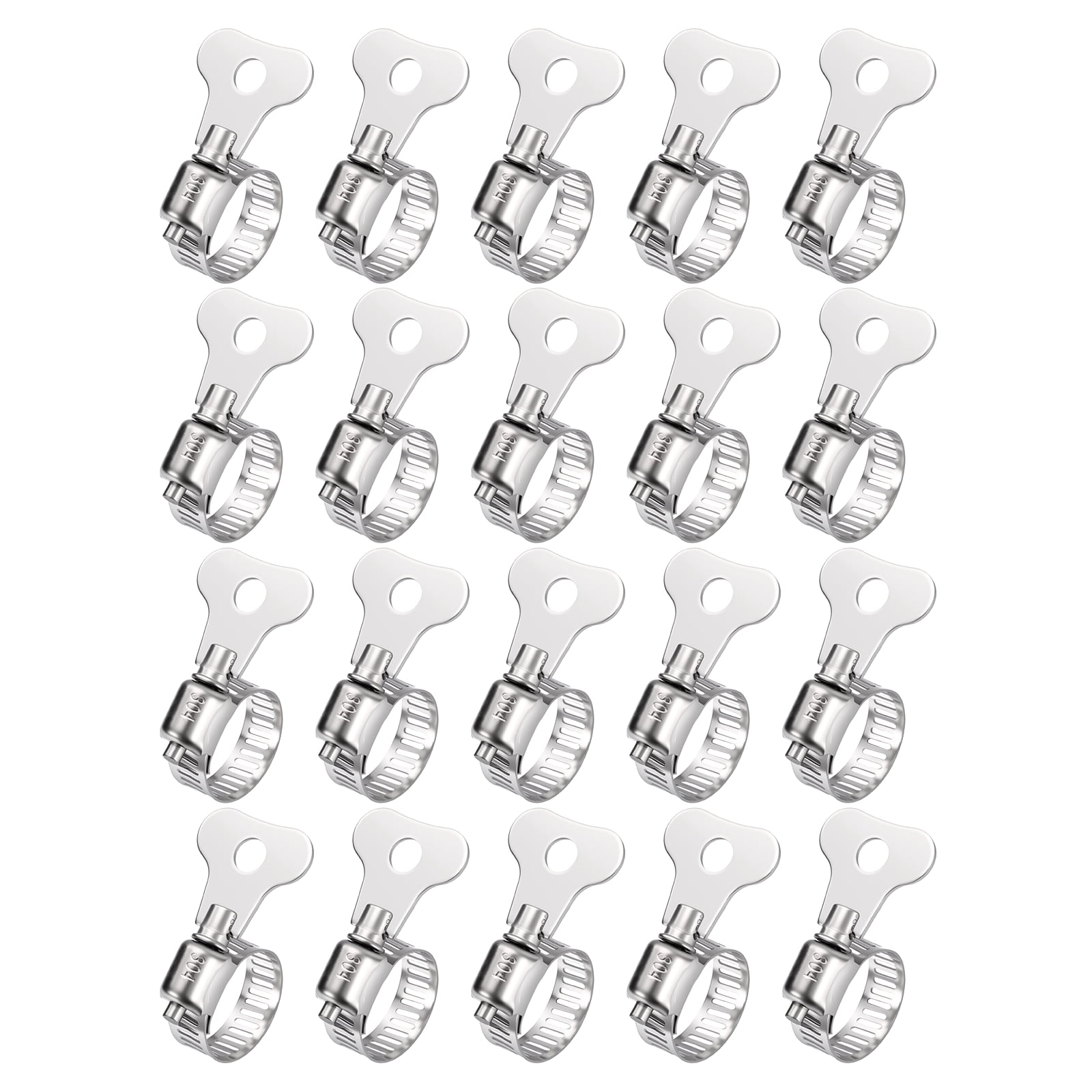 20 Pack 304 Stainless Steel Key Hose Clamps, 12-20mm (1/2" to 13/16 ...