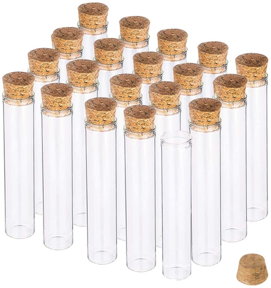 20 Pack 30ml Glass Tubes Transparent Decoration Bottles with Cork ...
