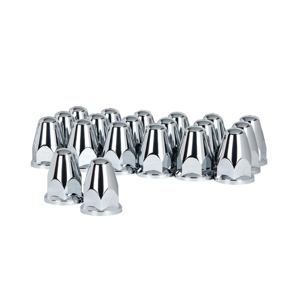20 Pack 33MM X 2-5/8" CHROME PLASTIC BULLET NUT COVER W/FLANGE - PUSH ...