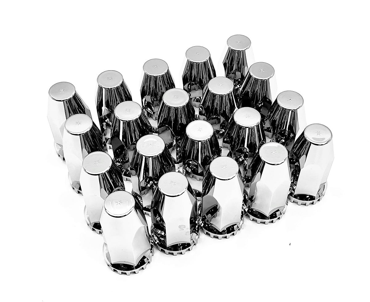20 Pack 33mm X 4" Chrome Plastic Extra Tall Nut Cover W/ Flange ...