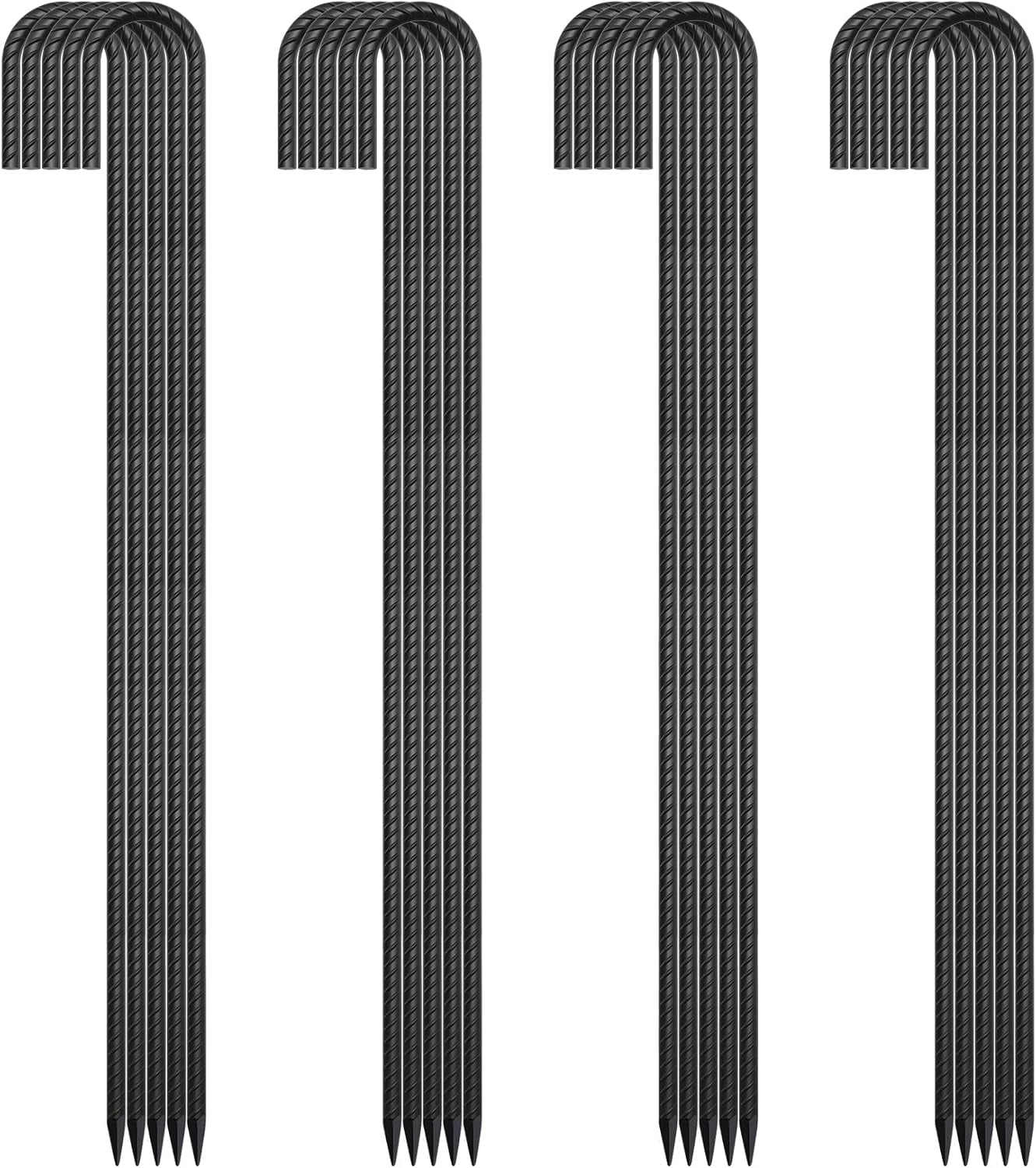 20 Pack 36 Inch Heavy Duty Rebar Stakes J Hook Steel Ground Anchors ...