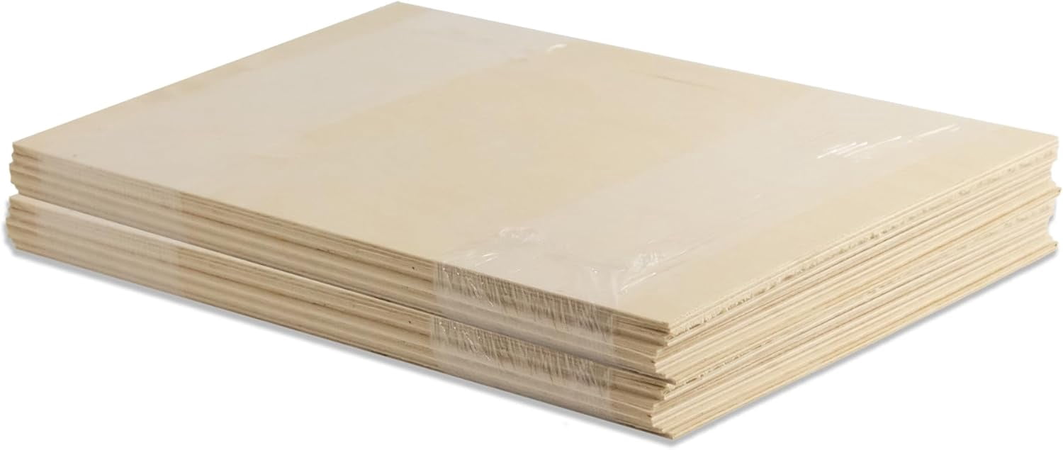 20 Pack | 3mm 1/8th inch Premium Baltic Birch Plywood, 12” x 19 ...