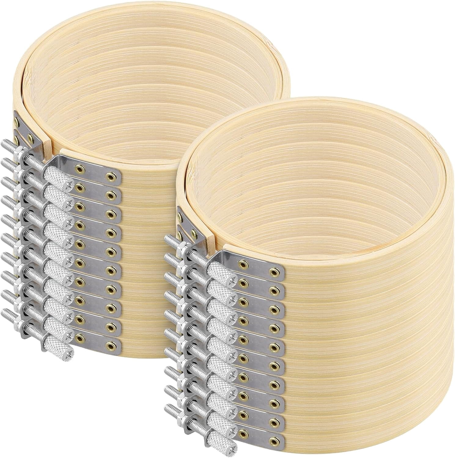 20 Pack 4 Inch Embroidery Hoops Bamboo, Wooden Cross Stitch Circles for ...