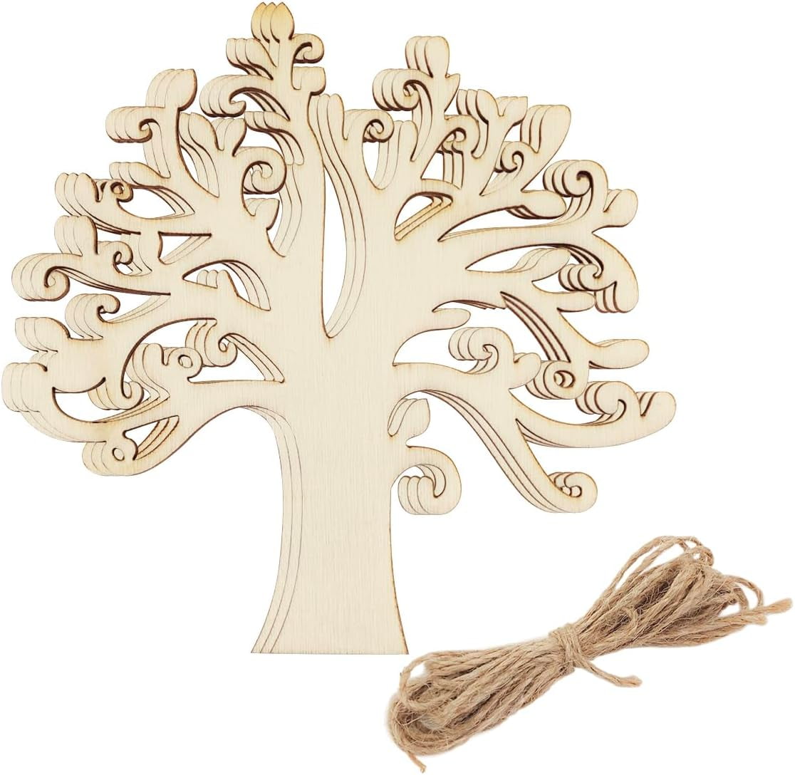 20 Pack 4 Inch Wood Family Tree Cutouts Unfinished Wooden Family Tree ...