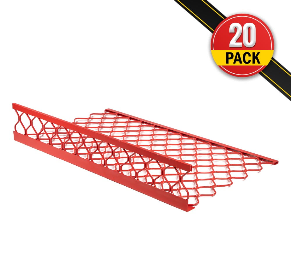 20 Pack 48"x30" (Drop) Red-Coated Aluminum Mesh Brick Guard Corner ...