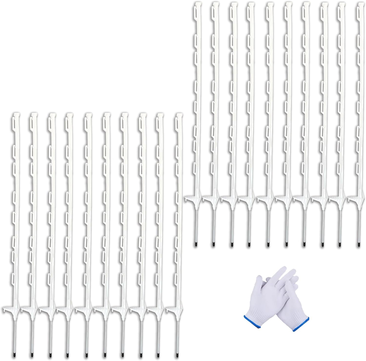 20 Pack 48inch Step-in Electric Fence Posts – Temporary Plastic Fence ...