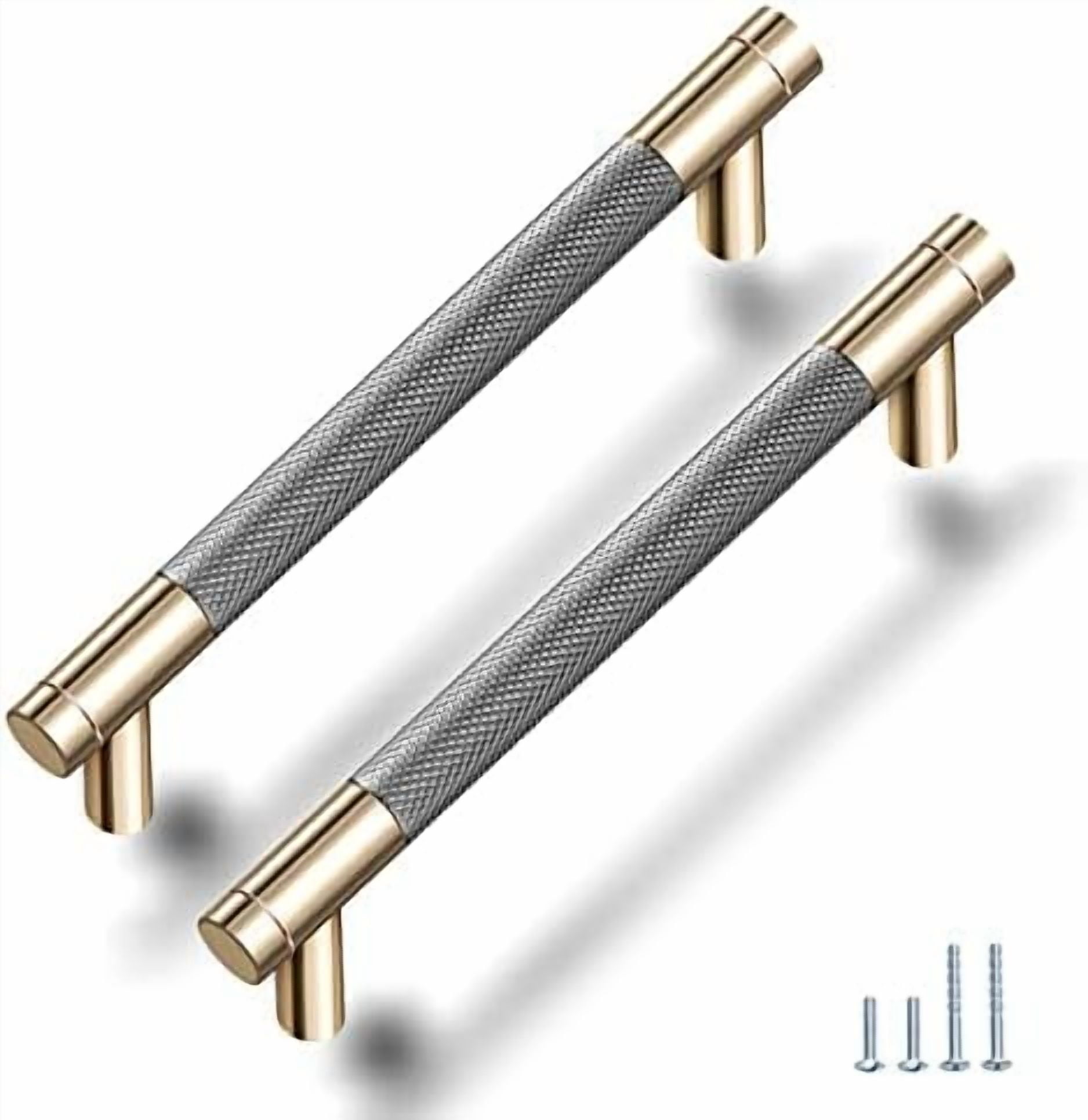 20 Pack 5 Inch 128 mm Knurled Cabinet Handles Cabinet Pulls Aluminum ...