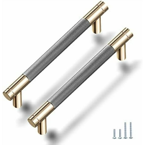 20 Pack 5 Inch 128 mm Knurled Cabinet Handles Cabinet Pulls Aluminum ...