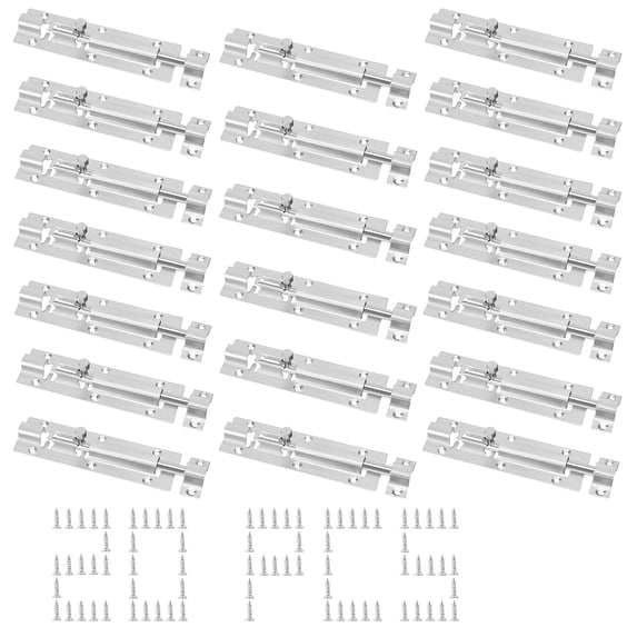 20 Pack 5 Inch Barrel Bolt Latch, Stainless Steel Slide Bolt Lock with ...