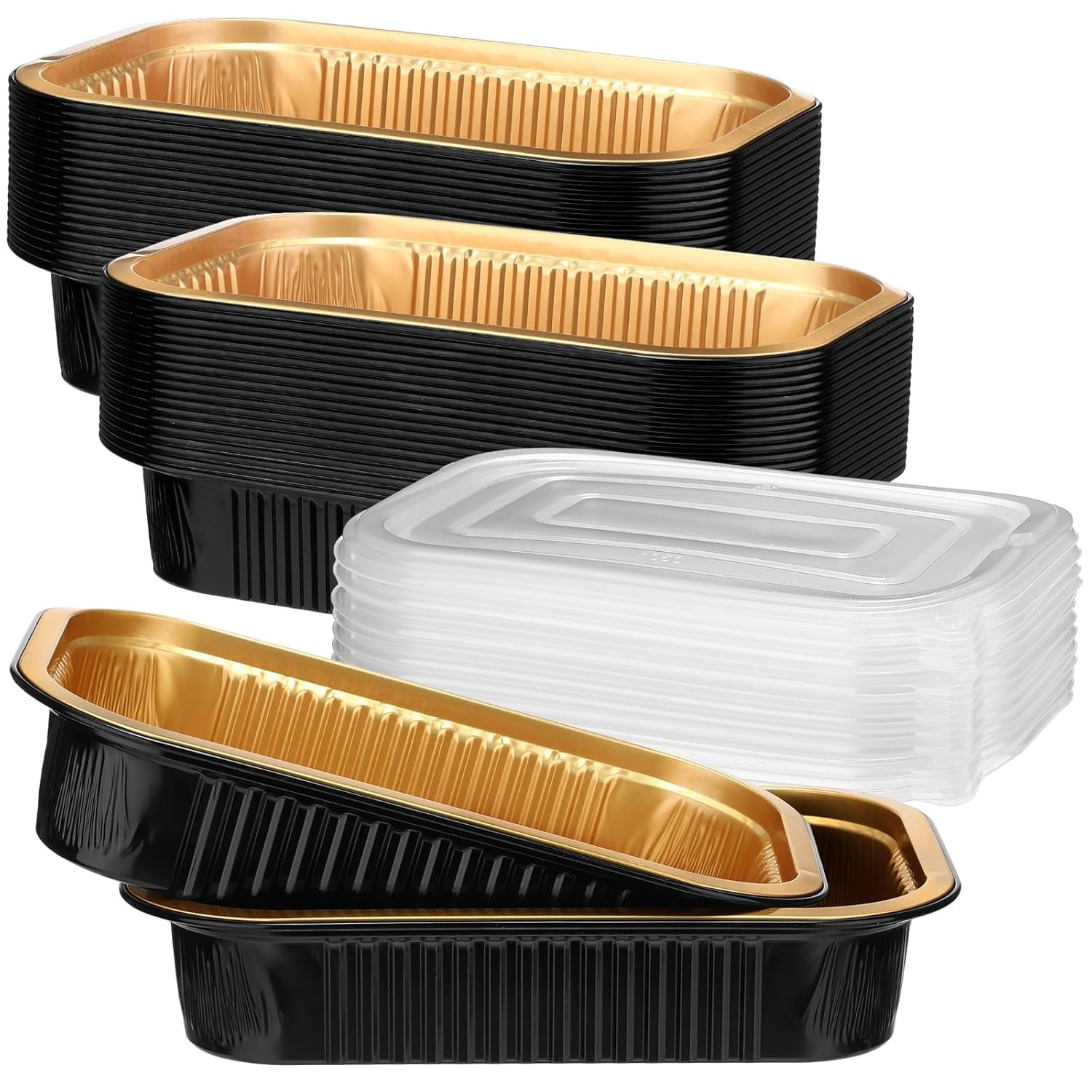 20 Pack 50oz Aluminum Foil Pans with Lids Foil Baking Tins, 8.7"x 6 ...