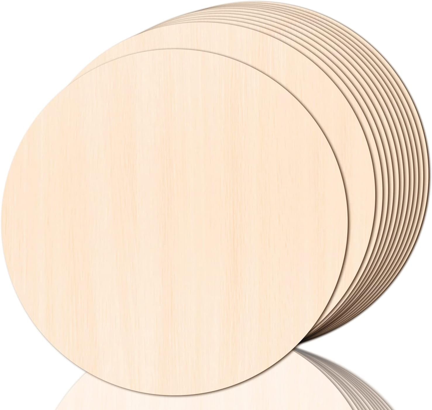 20 Pack 6 Inch Round Wood Circles, 1/8 Inch Thick Unfinished Wooden ...