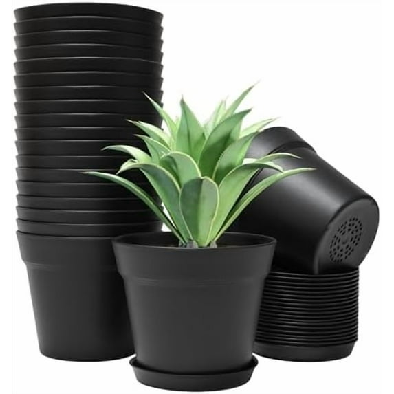20 Pack 6 inch Plant pots, planters for Indoor Plants, Flower pots ...