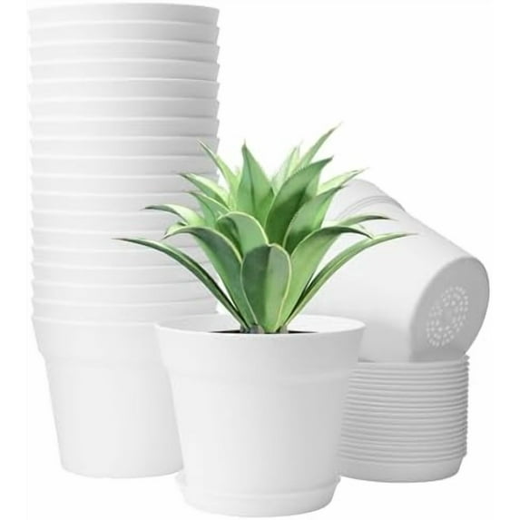 20 Pack 6 inch Plant pots, planters for Indoor Plants, Flower pots ...