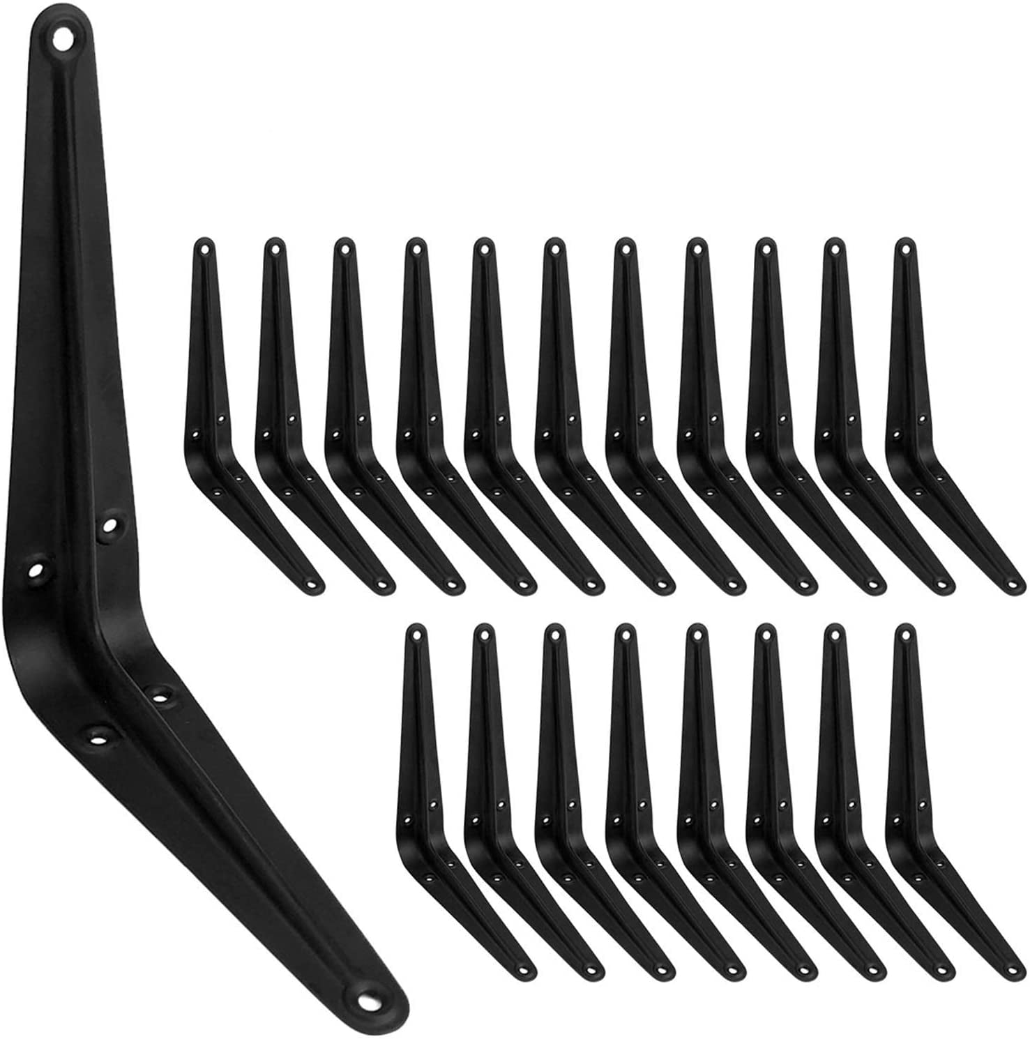 20 Pack 6 inch Shelf Brackets for DIY Floating Shelf, Heavy Duty Black ...
