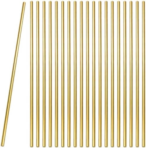 20 Pack 6 x 300mm Brass Round Rod, 0.24 x 11.8 inches Solid Brass Bar ...