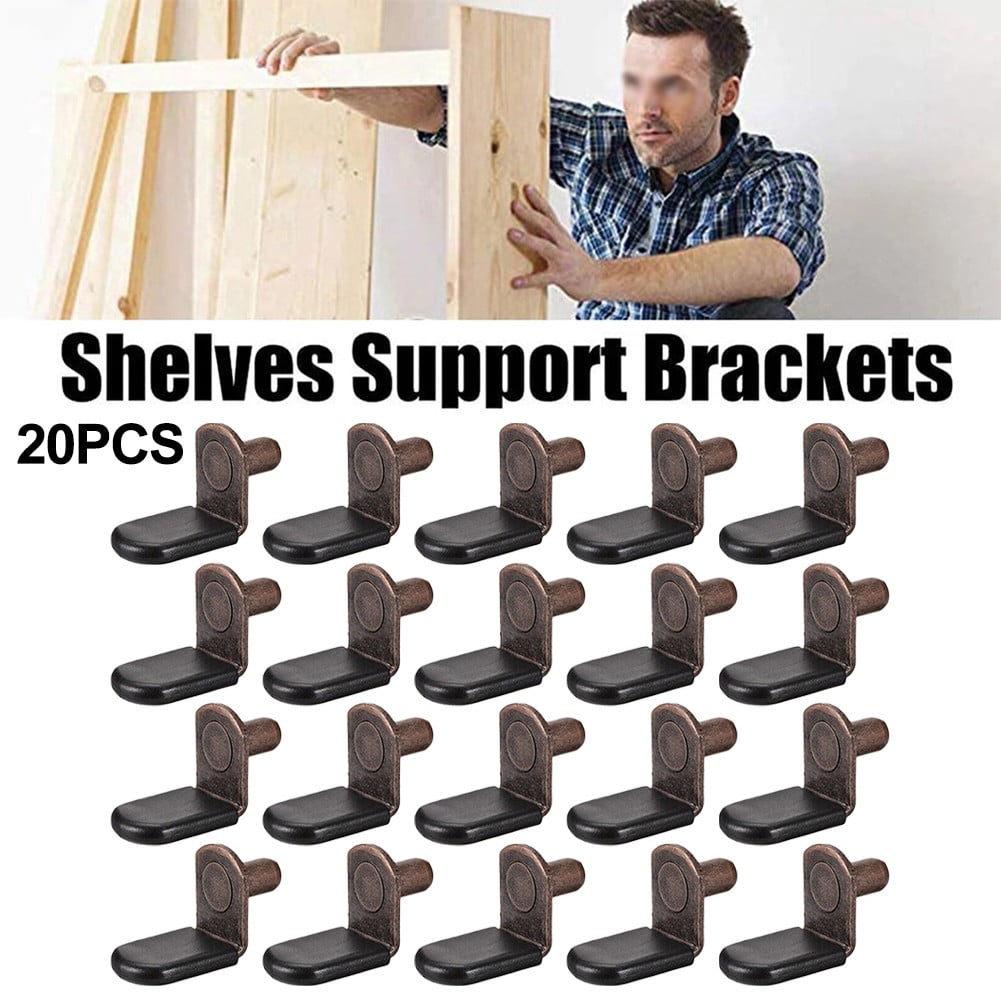 20 Pack 6mm L-Shaped Shelf Support Pegs for Cabinets, Red Bronze ...