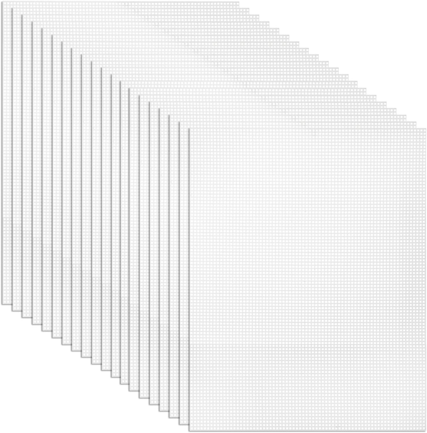 20 Pack 7 Count Clear Plastic Mesh Canvas Sheets for Embroidery ...