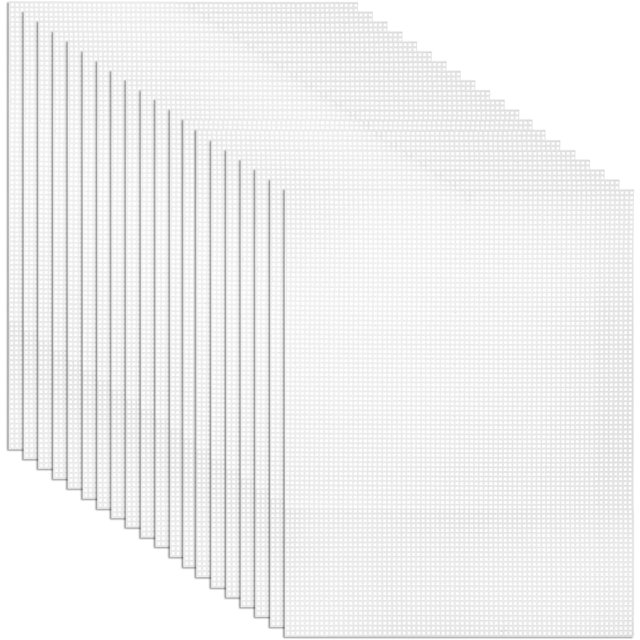 20 Pack 7 Count Clear Plastic Mesh Canvas Sheets for Embroidery ...
