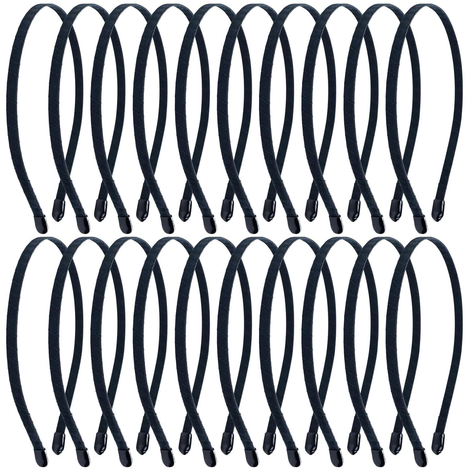 20 Pack 7MM Satin Cloth Wrapped Fabric Covered Black Thin Metal ...