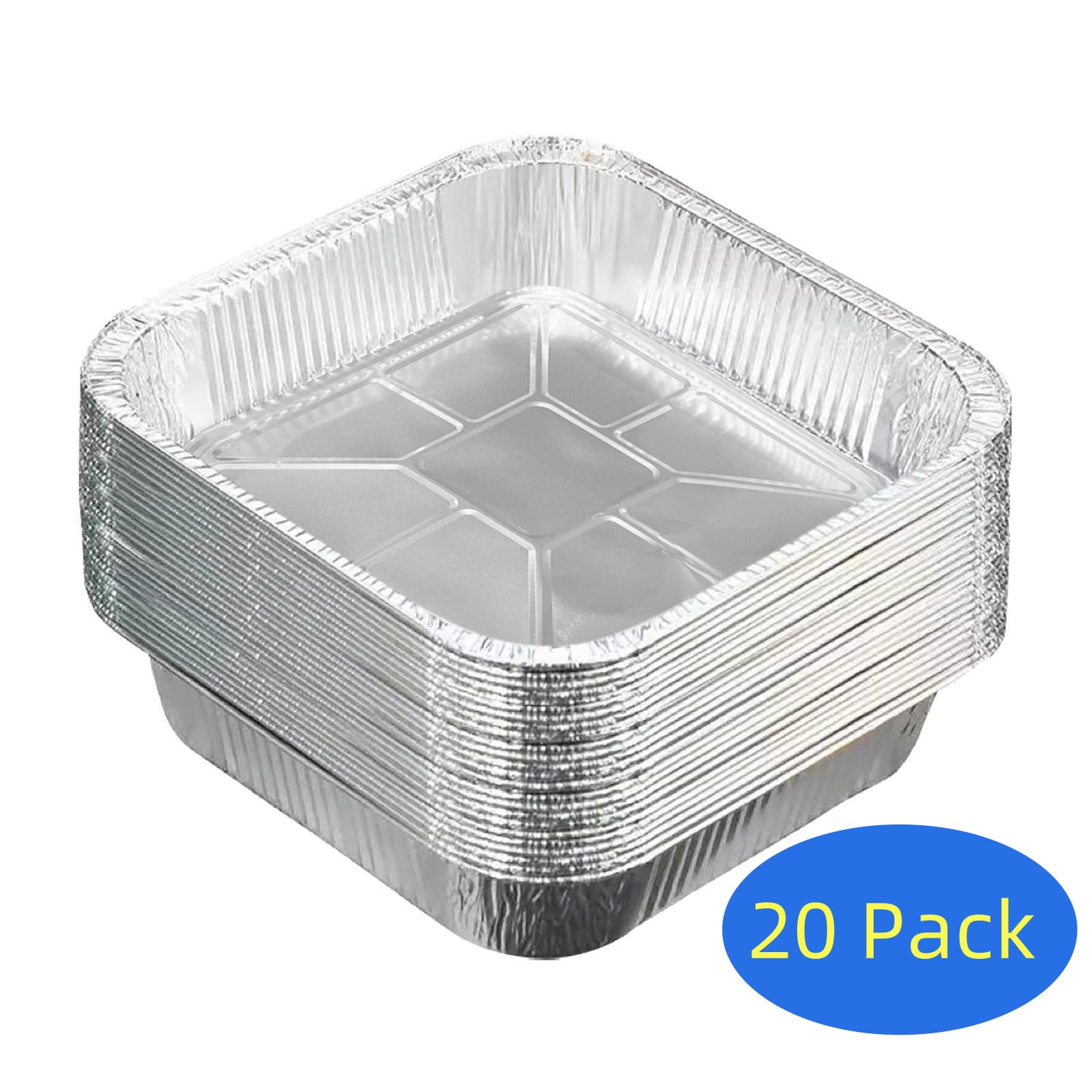 20 Pack 8"x8" Disposable Foil Pans Aluminum Pans to go Containers for ...