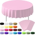 20 Pack 84" Round Disposable Plastic Tablecloths, Premium PEVA Table ...