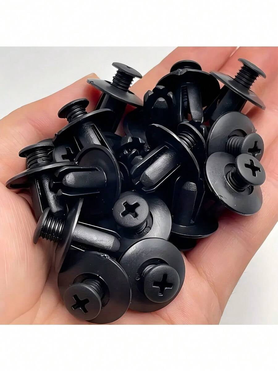 20-Pack 8mm Black Plastic Screws, Durable Automotive Bumper & Trim ...