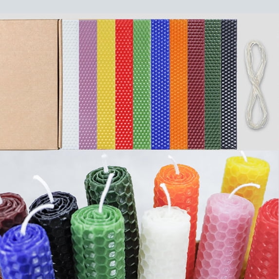 20 Pack 8x8 Inch Beeswax Candle Making Kit, Cotton Wick 18 feet ...