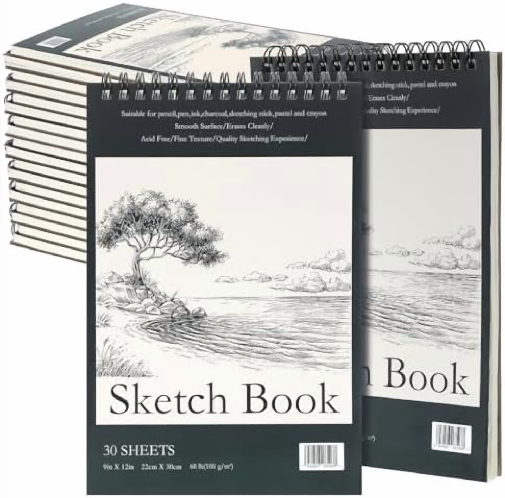 20 Pack 9 x 12 Inch Spiral Bound Sketchbook 30 Sheet Sketch Pads Bulk ...