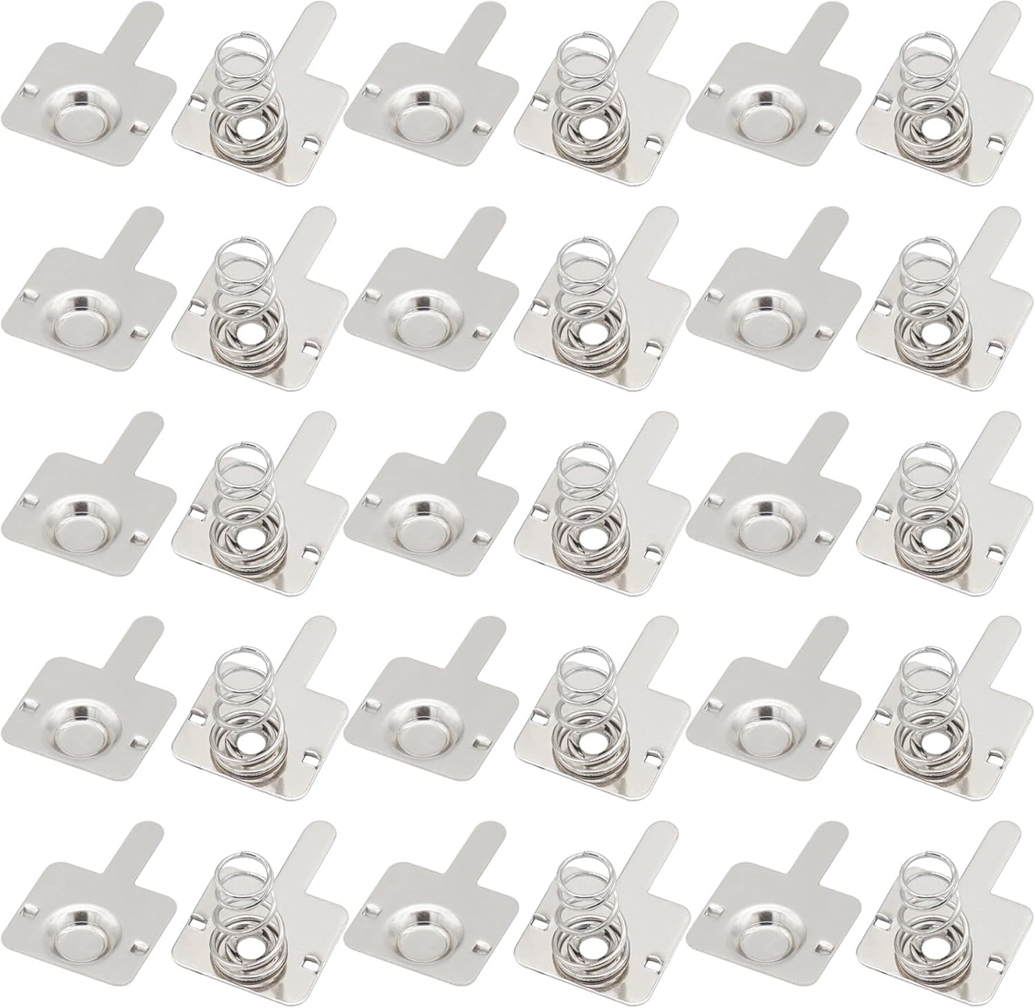 20-Pack AA Battery Spring Contact Plates - Nickel-Plated Steel Positive ...