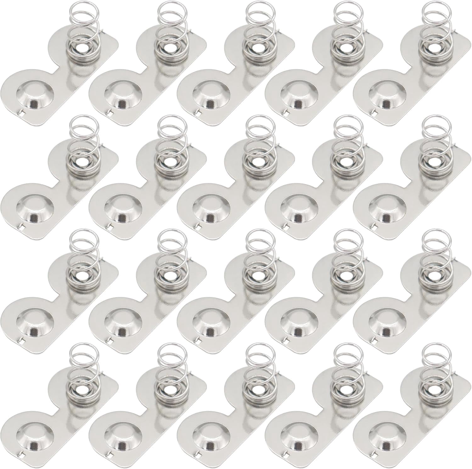 20-Pack AA Battery Spring Contact Plates - Nickel-Plated Steel Positive ...