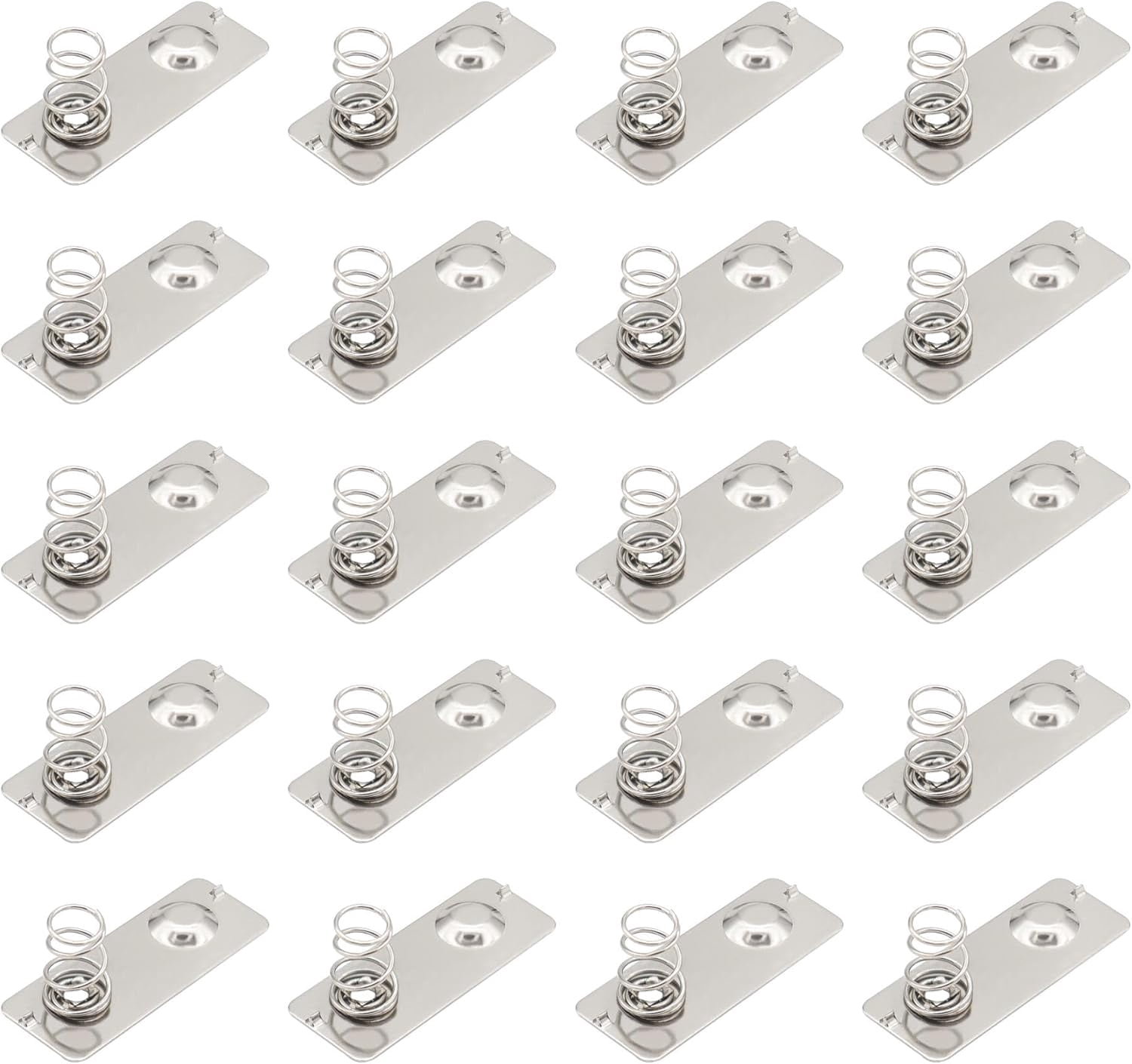 20-Pack AA Battery Spring Contact Plates - Nickel-Plated Steel Positive ...