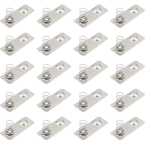 20-Pack AA Battery Spring Contact Plates - Nickel-Plated Steel Positive ...