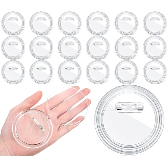 20 Pack Acrylic Buttons Pin Badge, Boriyuan 2.28 inch Blank Button ...