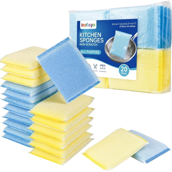 20 Pack All-Purpose Kitchen Sponges, Non Scratch, for Washing and ...
