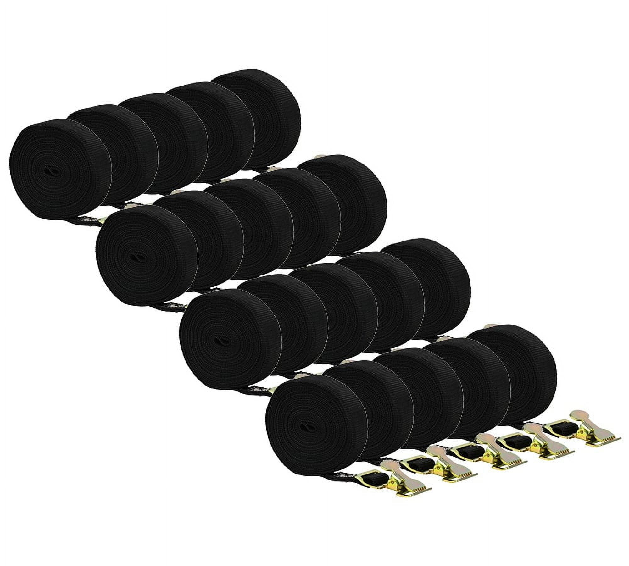 (20 Pack) All purpose Lashing Strap, 1" x 15', Black , Kayaks, Luggage ...