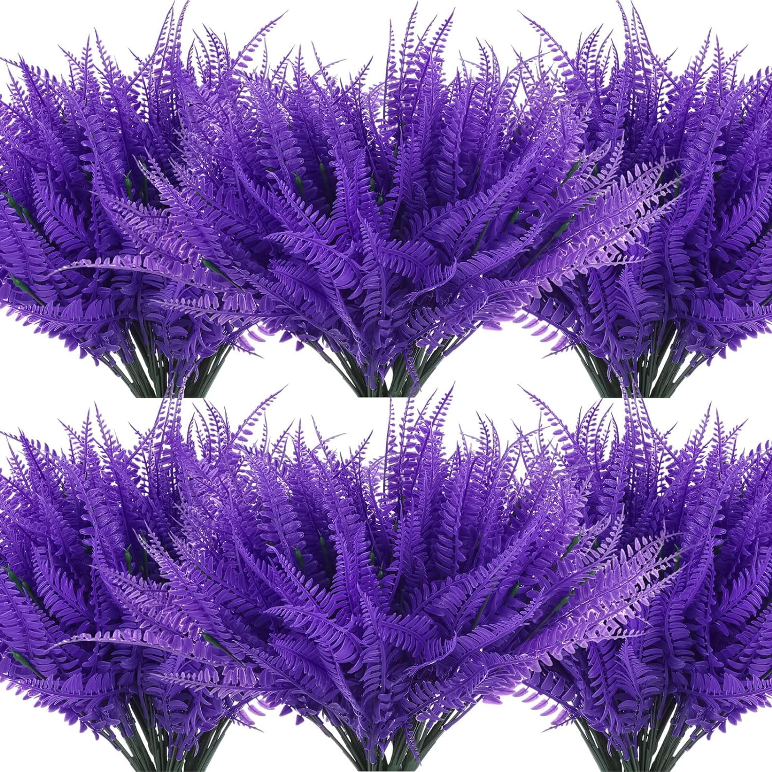 20 Pack Artificial Boston Fake Fern Plants Greenery Outdoor UV ...