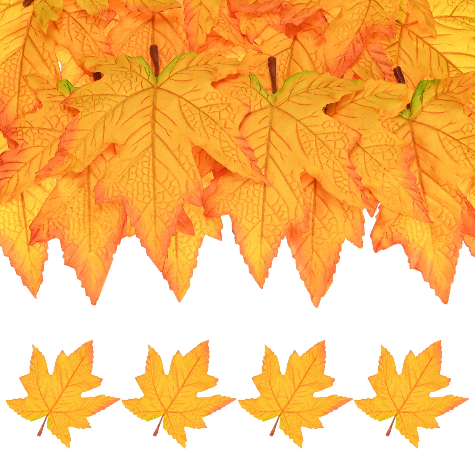 20-Pack Artificial Maple Leaves, Fake Fall Leaves Faux Autumn Leaves ...