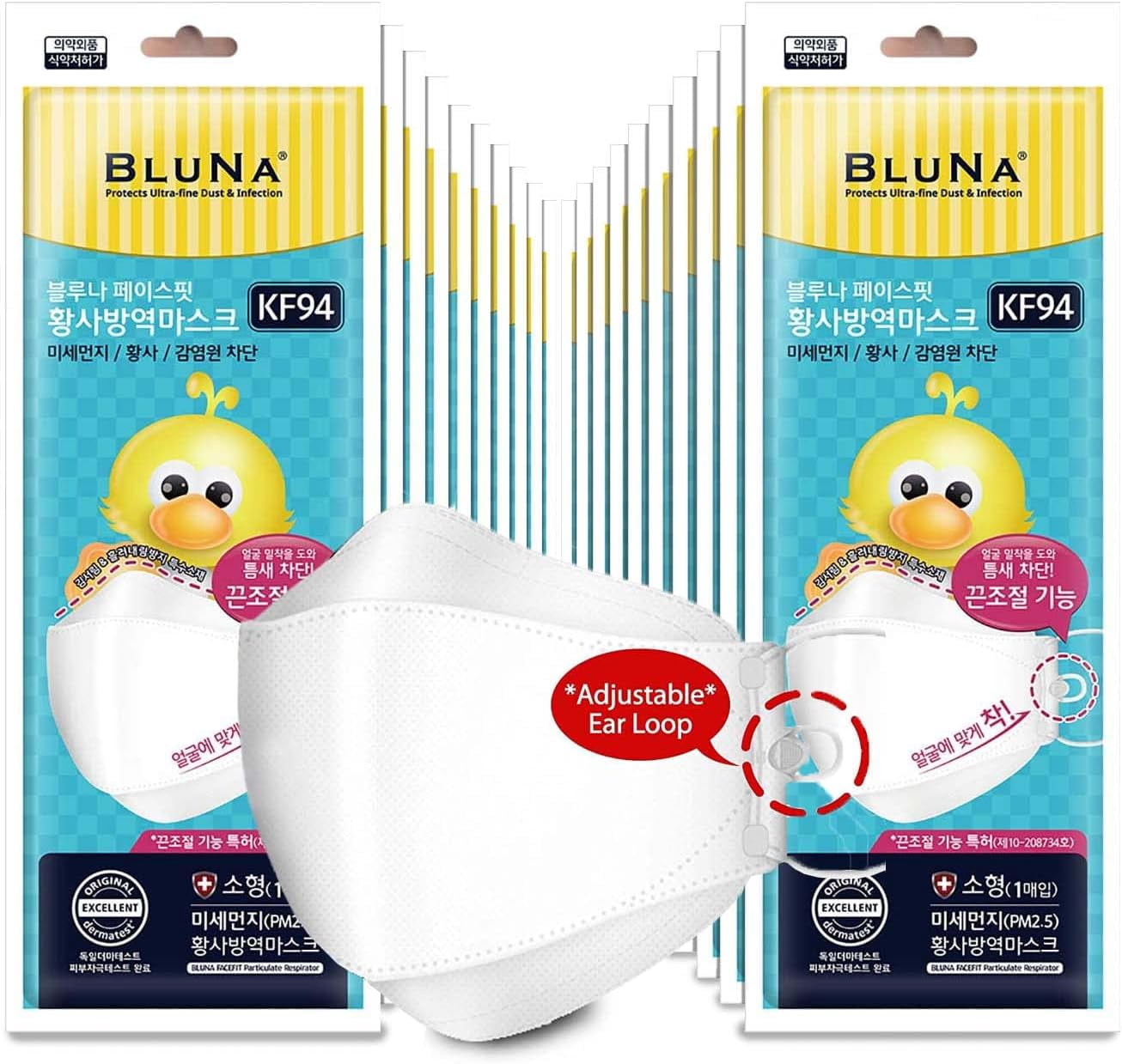 [20 Pack] :: Authentic :: BLUNA [WHITE] KF94 Facefit Ergonomic 3D ...